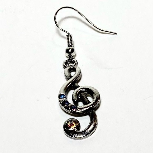 Jewelry | Musical Silver Tone Pierced Earrings Treble Clef Brand New ...